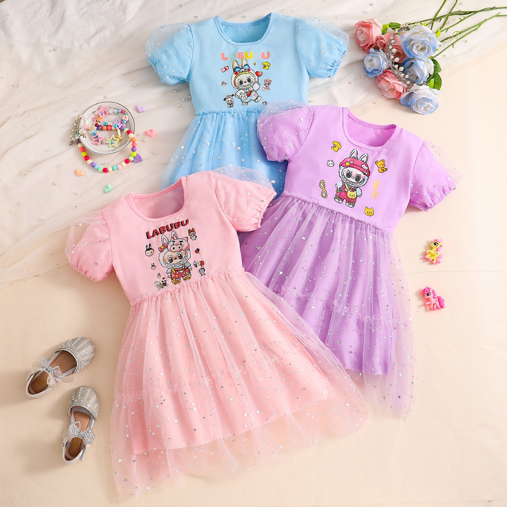 [PRINCESS KESLI] 2-11 years old Labubu dress girl new mesh dress ...