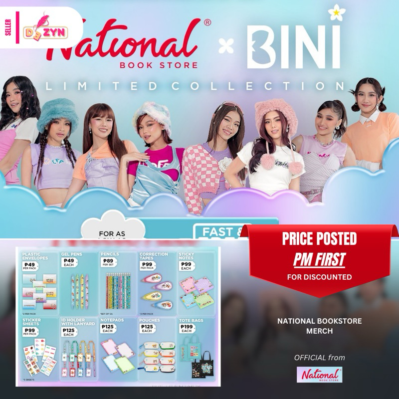 [BINI] OFFICIAL National Bookstore NBS x Bini Merch - | Shopee Malaysia