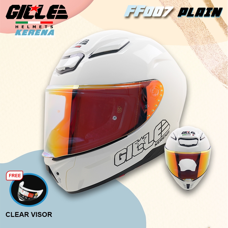 GILLE FF007 Mono Color Revo Lens Full Face Single Visor Motorcycle ...