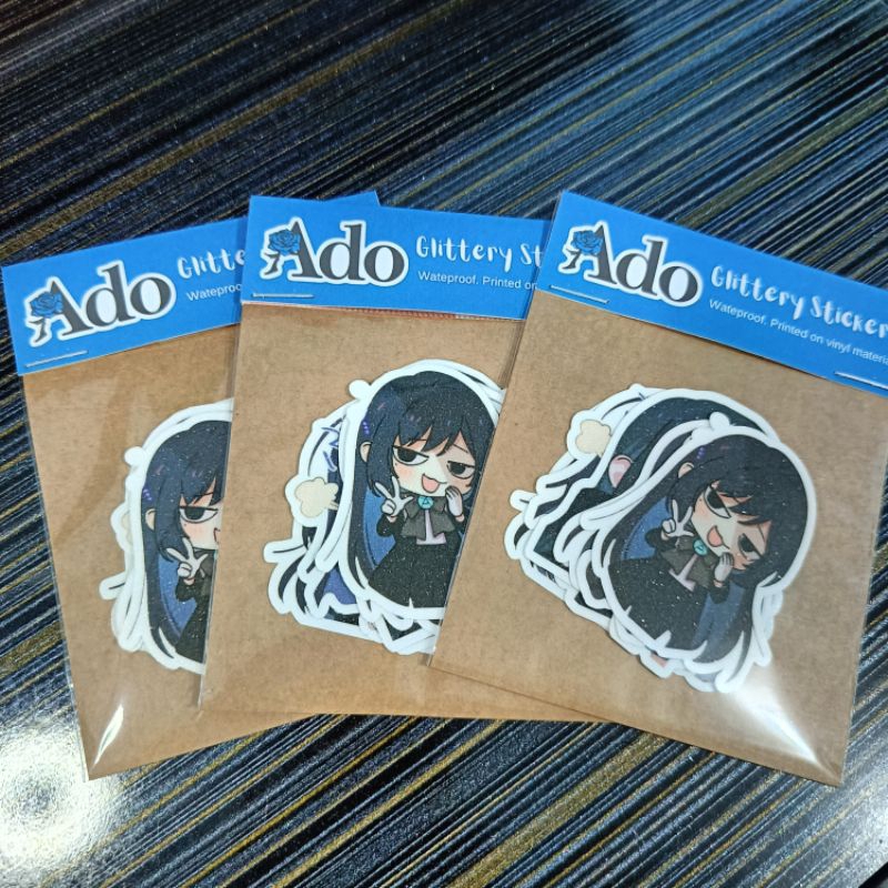 ADO Cute Glittery Waterproof Stickers - 6-Piece Pack (2 Inches Tall ...