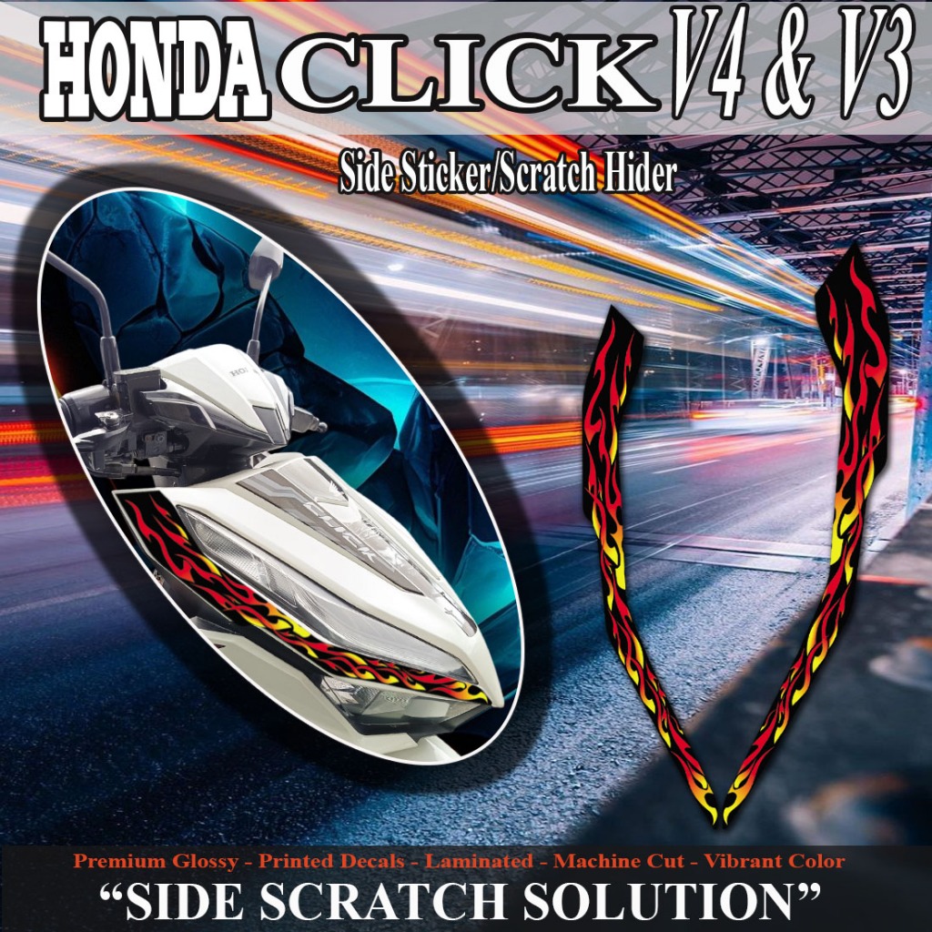 HONDA CLICK NEW SIDE STICKER TECH DESIGN FOR VERSION 4,3 AND VERSION ...