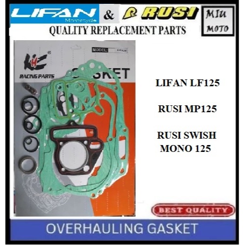OVERHAULING GASKET LIFAN 125 LF125 RUSI MP125 RUSI SWISH MONO 125 ...