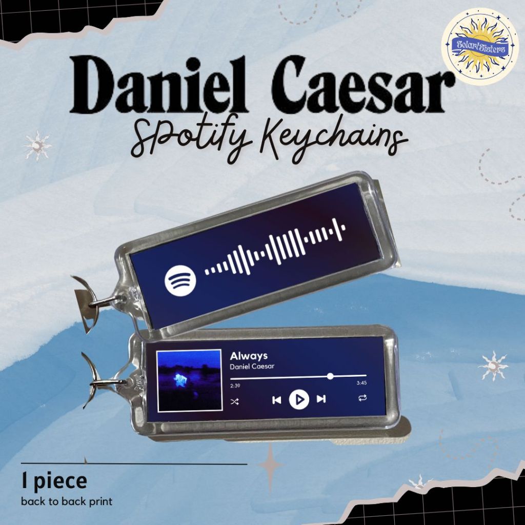 Fanmade Daniel Caesar Inspired Spotify Keychains Scannable code minimalist song keychain ...