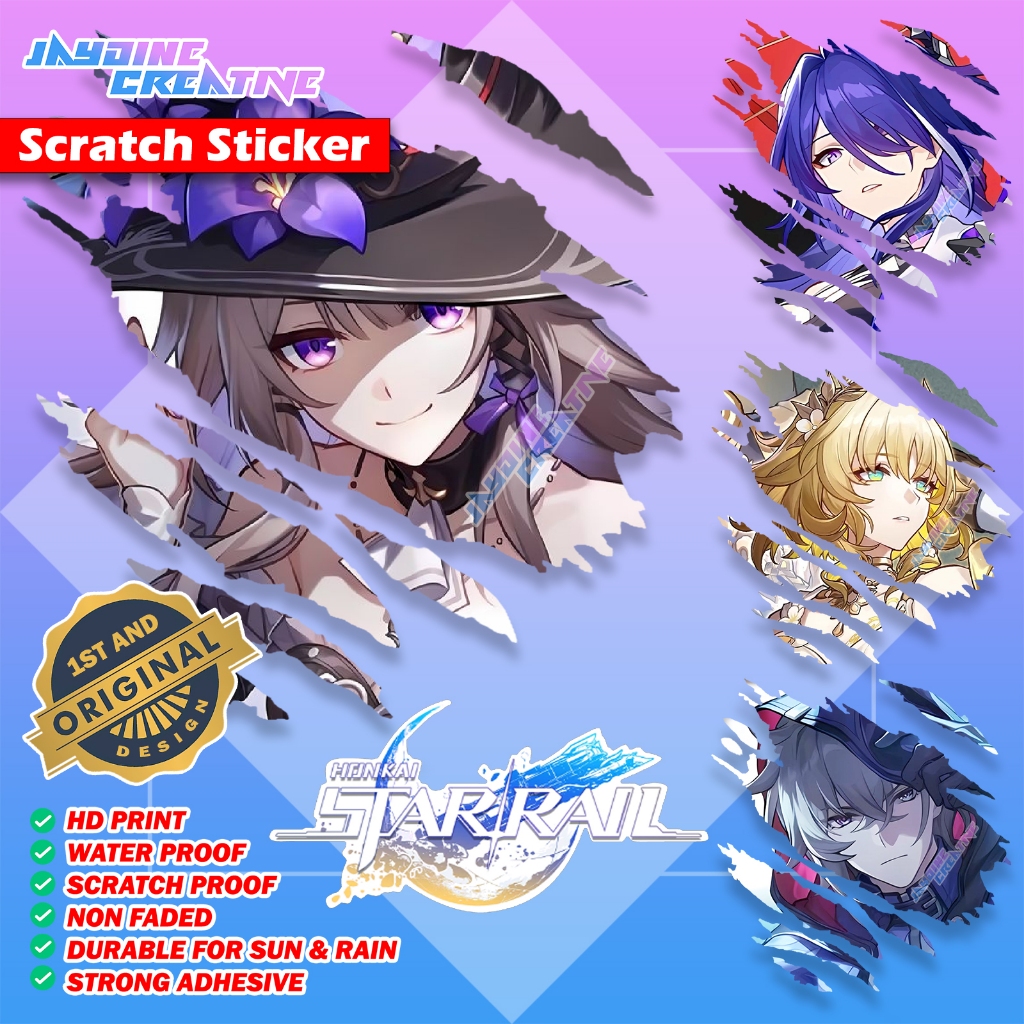 Star Rail - Set 2 Scratch Design Sticker, Indoor Outdoor Vinyl Sticker ...