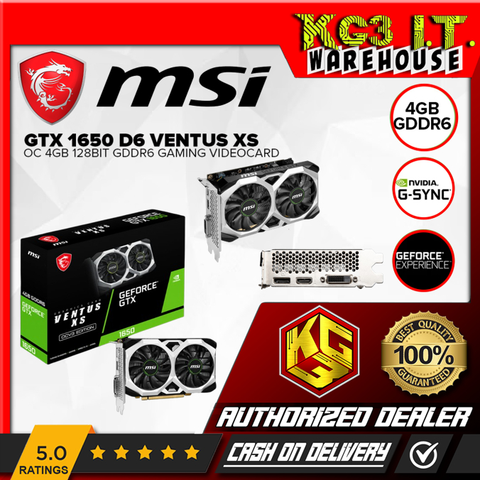 MSI Gtx 1650 D6 Ventus XS OC/ D6 Ventus XS OC V3 4gb 128bit GDdr6 graphics card | Shopee Malaysia