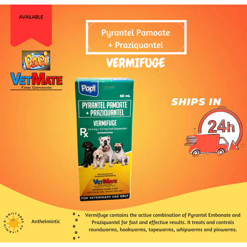 Papi Vermifuge Oral Susp – Pyrantel + Praziquantel – 60ml – Advanced ...