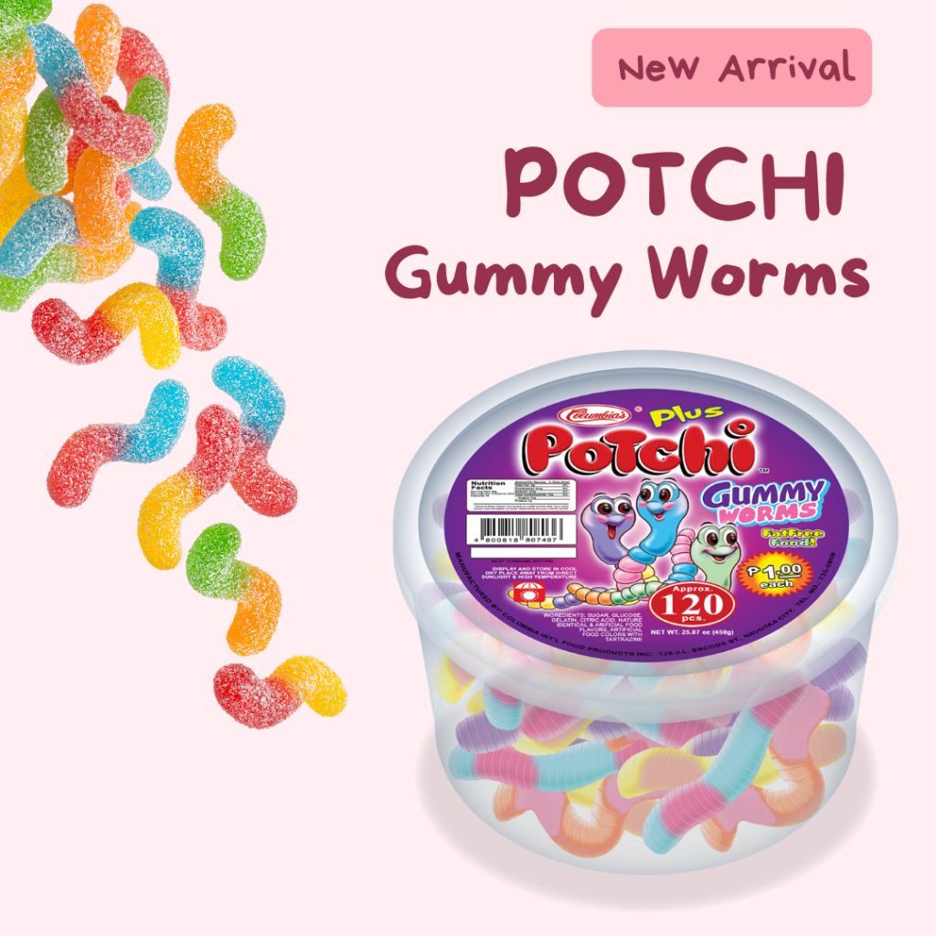 COLUMBIA'S Potchi Gummy Worms in Jar 120 pcs | Shopee Malaysia