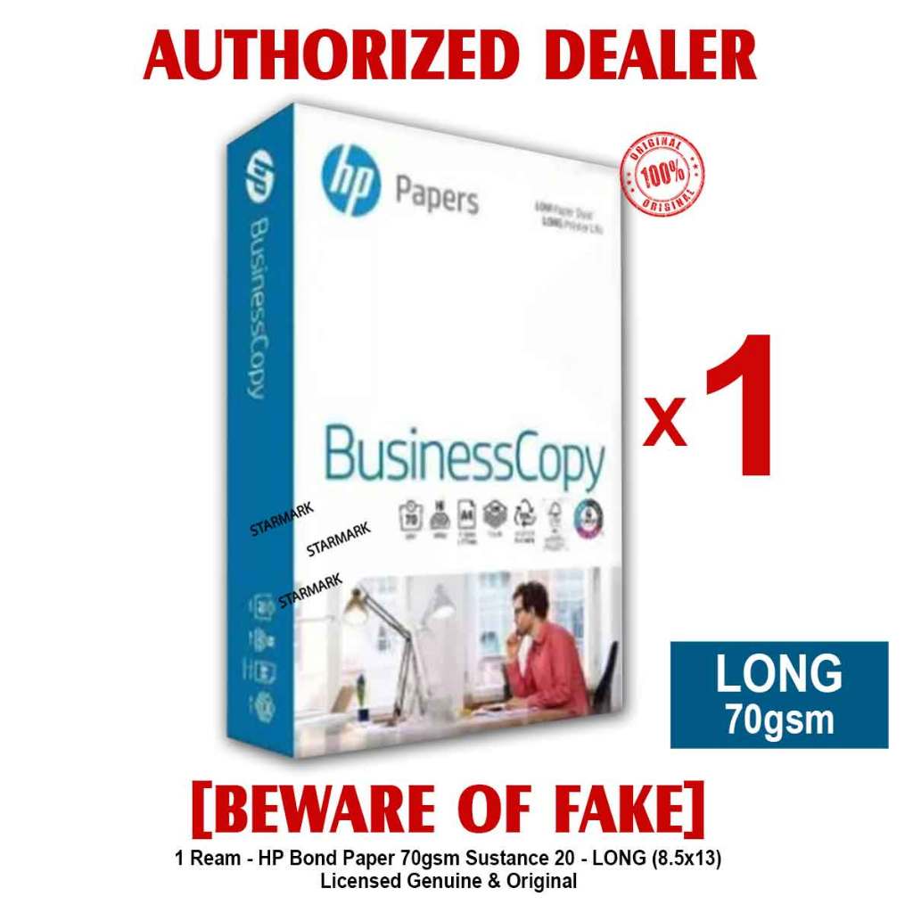 HP Bond Paper Papers LONG 8.5x13in 70gsm Sub. 20 Copy Paper - 1 Ream ...