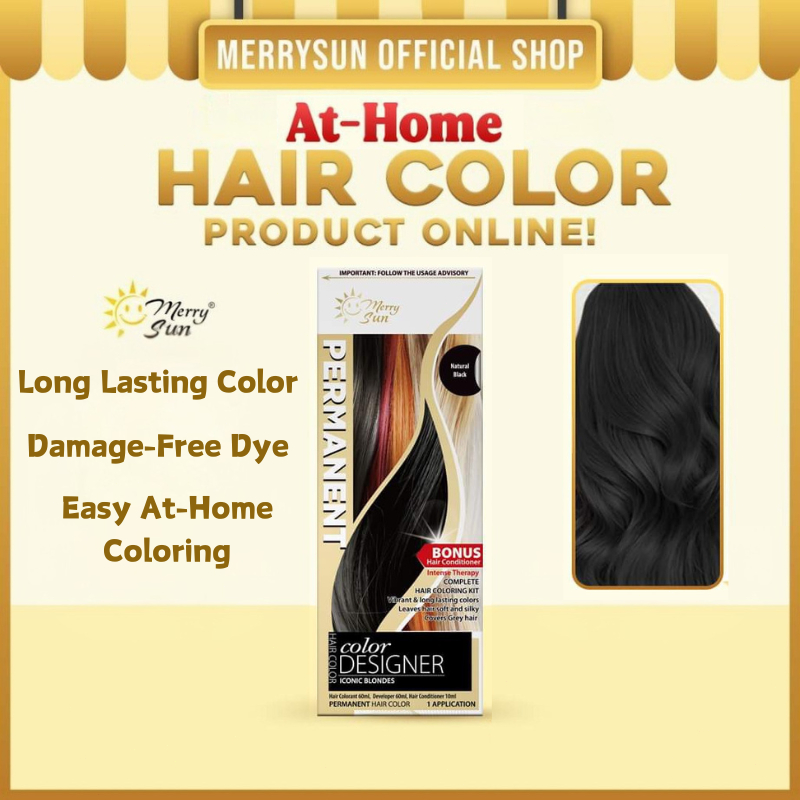 Merry Sun Permanent Hair Color (natural black) | Shopee Malaysia
