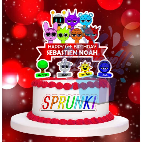 Sprunki Cake Topper (Customized Name and Age) | Shopee Malaysia
