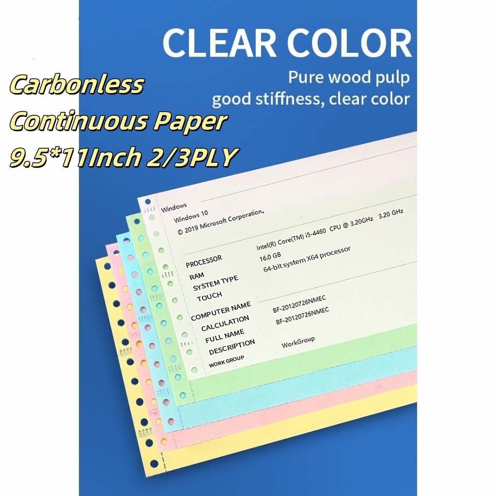 500 pages 2/3PLY Bisect Carbonless Continuous Paper 9.5*11Inch ...