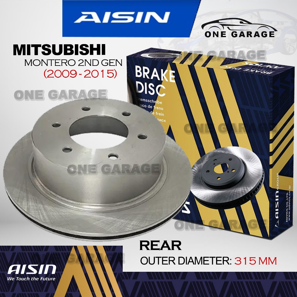 AISIN Brake Disc Rotor REAR For MITSUBISHI MONTERO 2ND GEN (2009-2015 ...