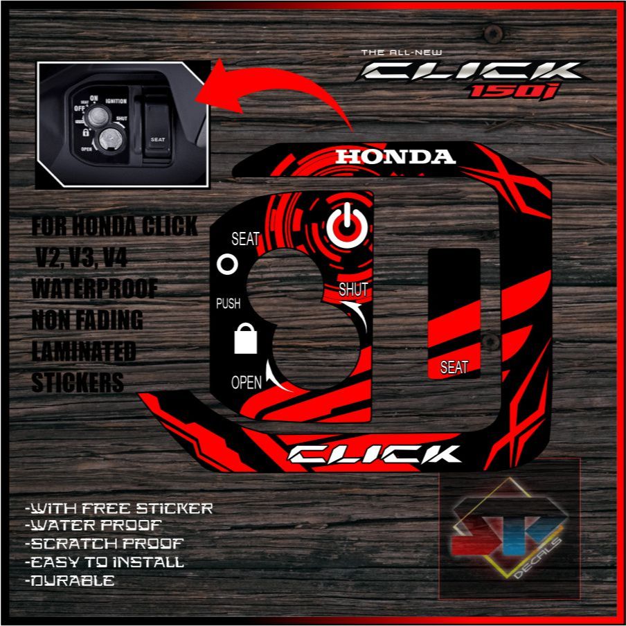 HONDA CLICK KEY PANEL STICKERS FOR V2,V3, AND V4 SP DECALS | Shopee ...