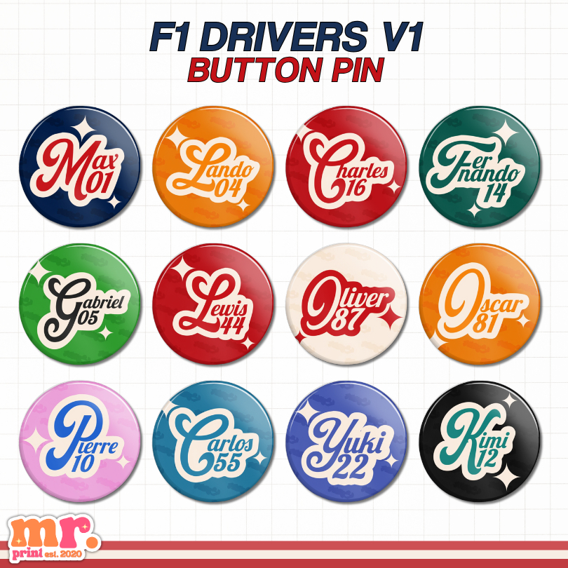 F1 DRIVERS V1 BUTTON FORMULA ONE F1 DRIVER BUTTON PIN | Shopee Malaysia