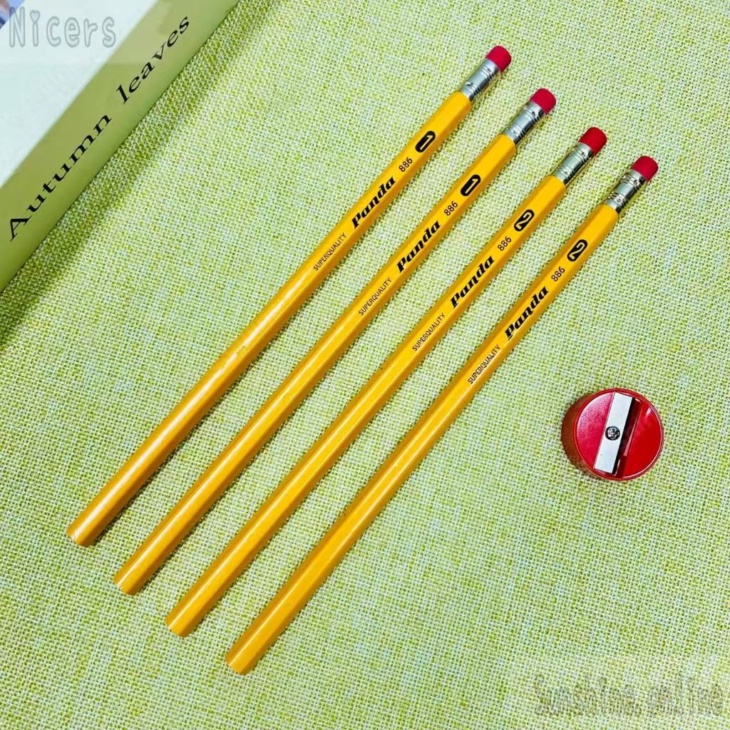 Panda Pencil with Sharpener and eraser lapis 1, 2, 3 4pcs Pencil ...