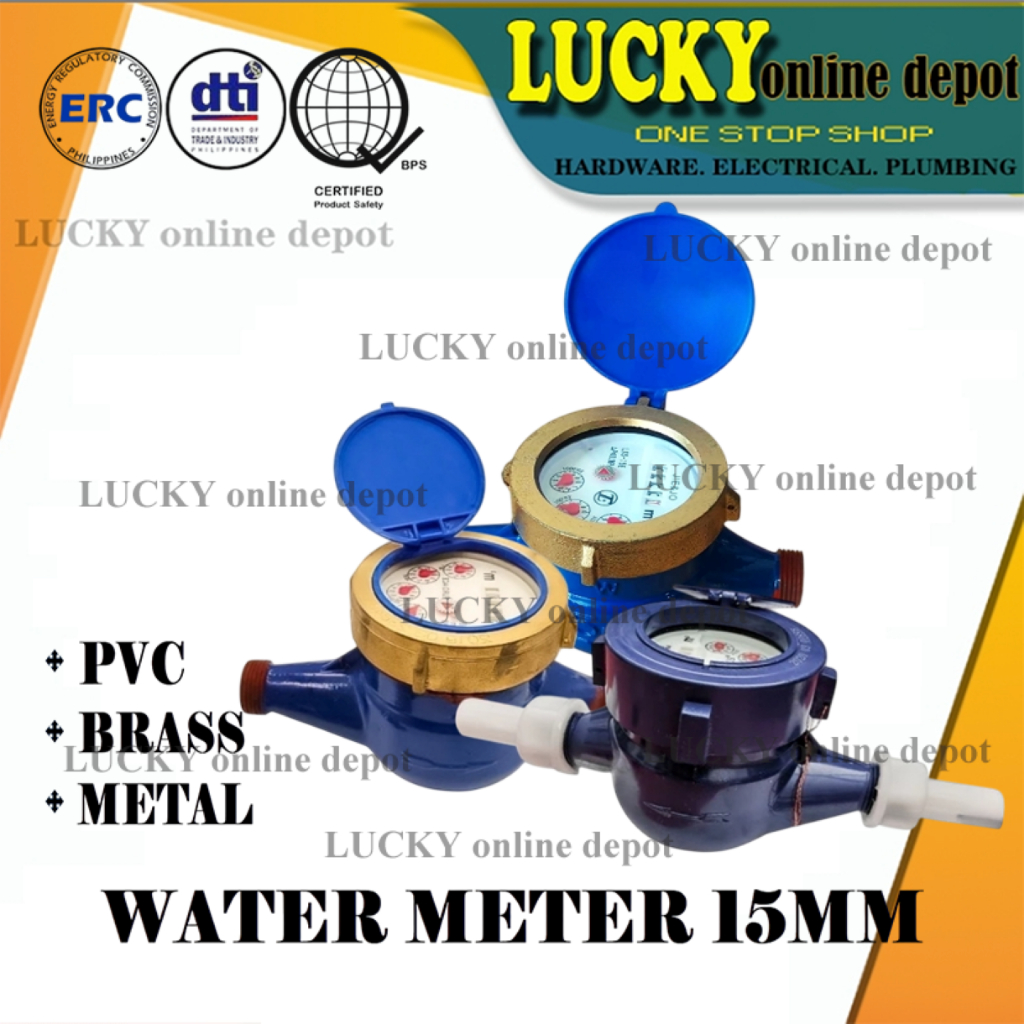 PVC/METAL/BRASS WATER METER/SUB METER 15MM | Shopee Malaysia
