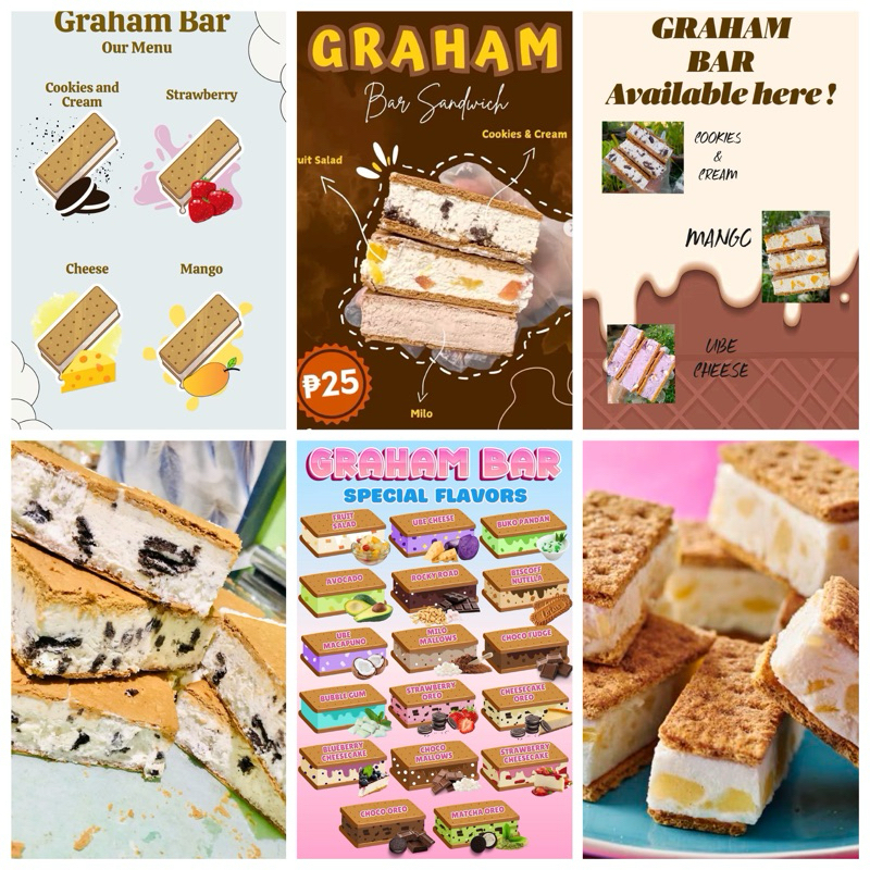 Graham Bar Ice Cream Sandwich Theme Wall decor A4 size Laminated ...