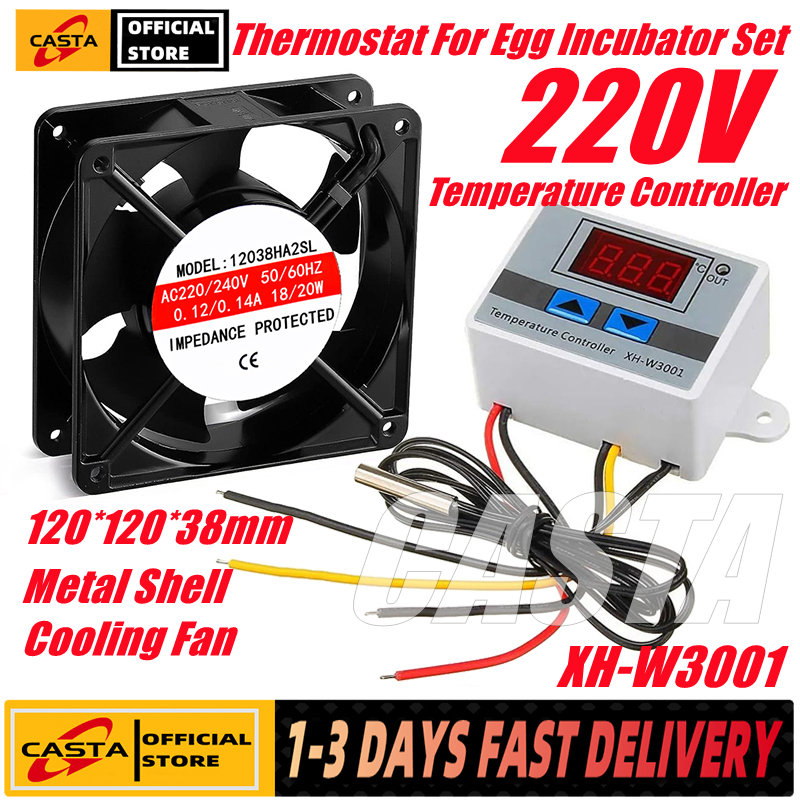 Egg Incubator Bundle Set/ Thermostat + Blower Fan 220V / Temperature ...
