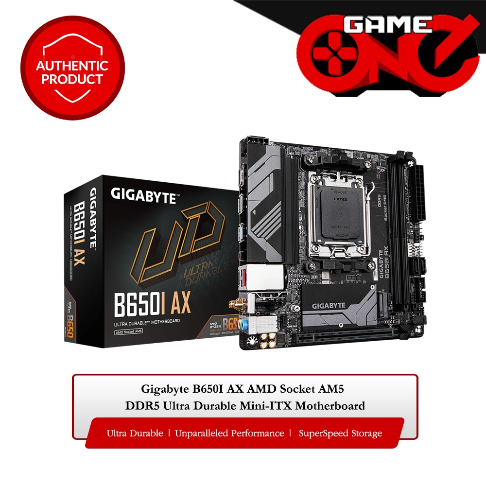 Gigabyte B650I AX AMD Socket AM5 DDR5 Ultra Durable Mini-ITX ...