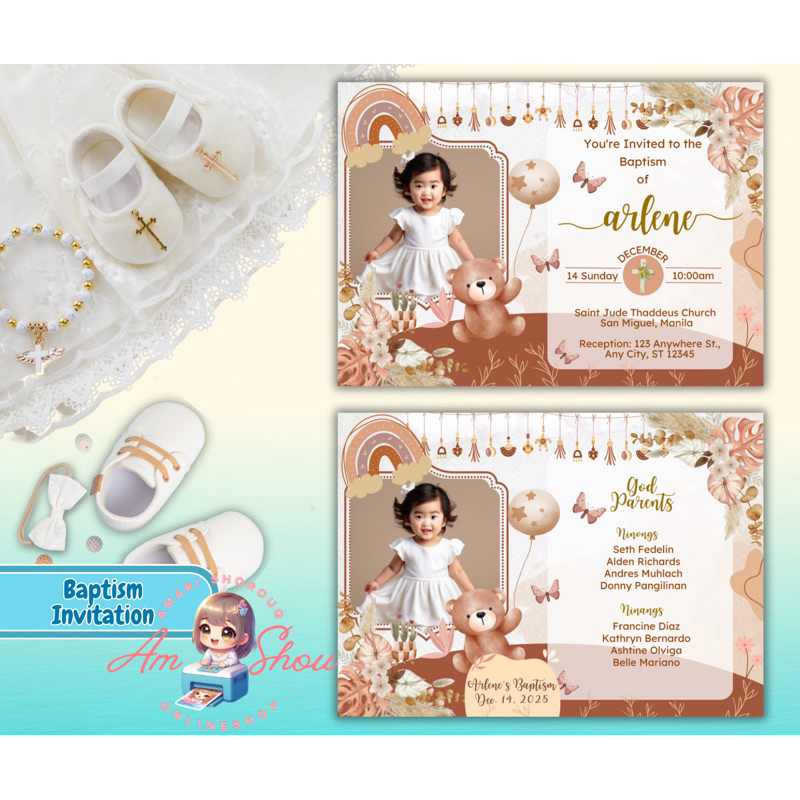 3R Baptismal Invitation Card | Shopee Malaysia
