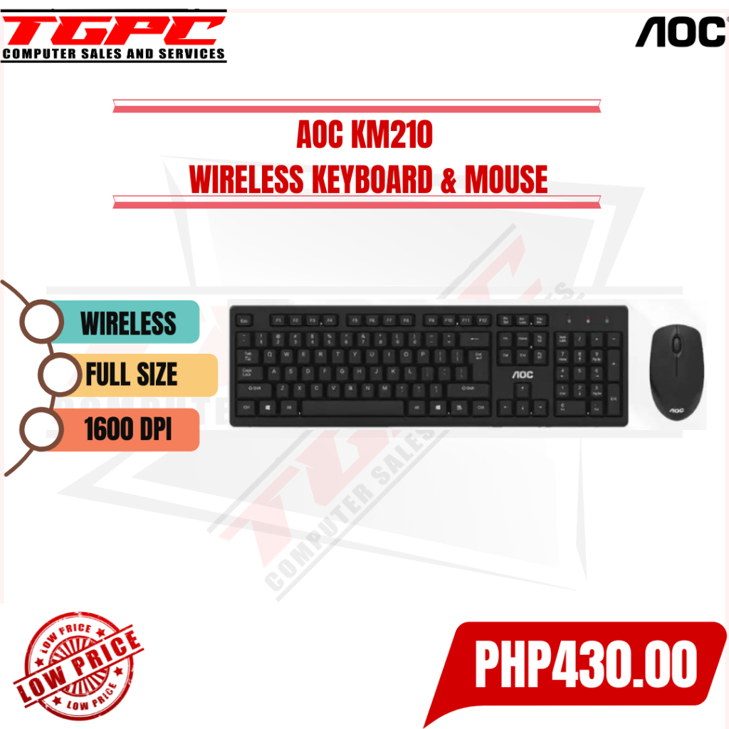AOC KM210 Wireless Keyboard and Mouse | Shopee Malaysia