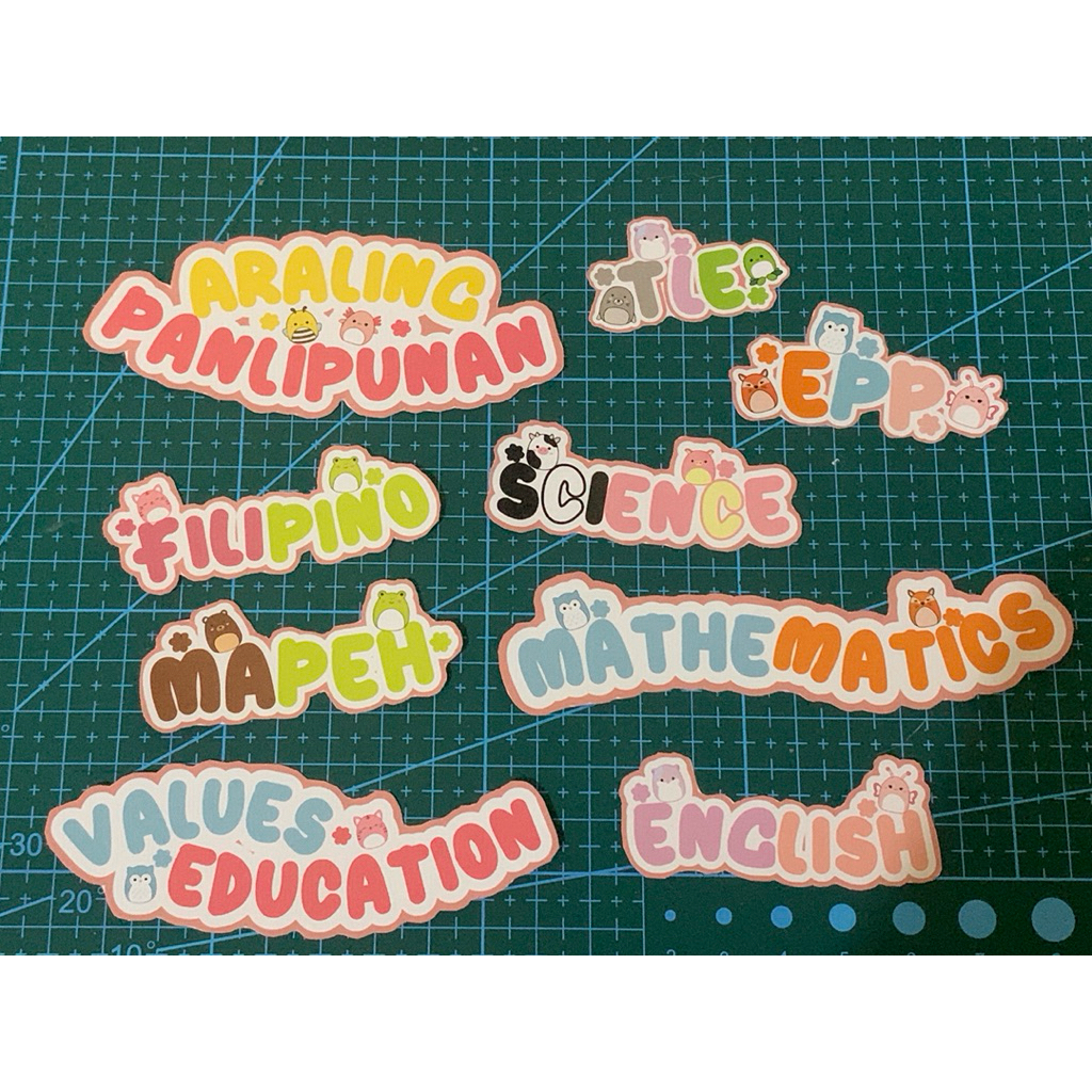 Cute Characters Subject Sticker sold as set per grade | Shopee Malaysia
