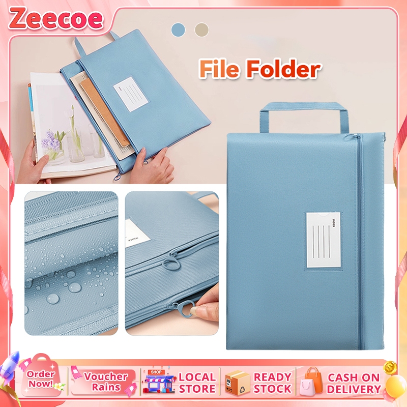 File Folder Waterproof Double Deck Document Organizer with Zipper for ...
