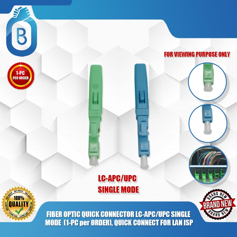 FIBER OPTIC QUICK CONNECTOR LC-APC/UPC SINGLE MODE (1-PC per ORDER ...