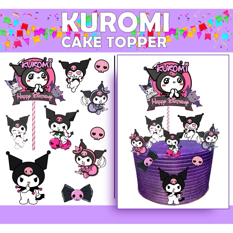 KUROMI Cake and cupcake topper ( machine cut, waterproof ) | Shopee ...