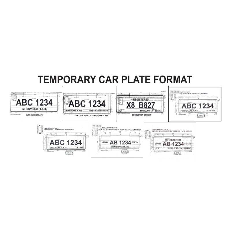 Temporary Car Plate Standard and LTO format 2024 | Shopee Malaysia