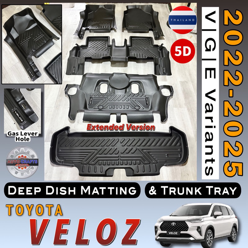 TOYOTA VELOZ 2022-2025 5D EXTENDED DEEP DISH MATTING (VELOZ 5D FULLY ...