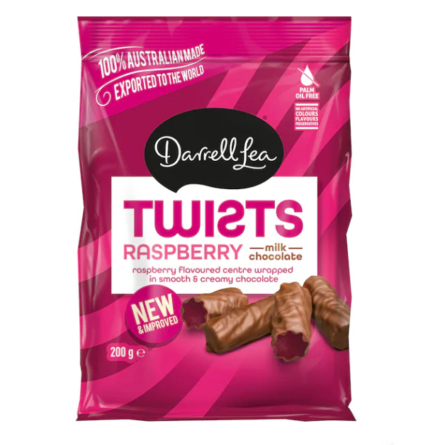 Darrell Lea Liqourice Twist Milk Chocolate Raspberry 200g (APR 2025 ...