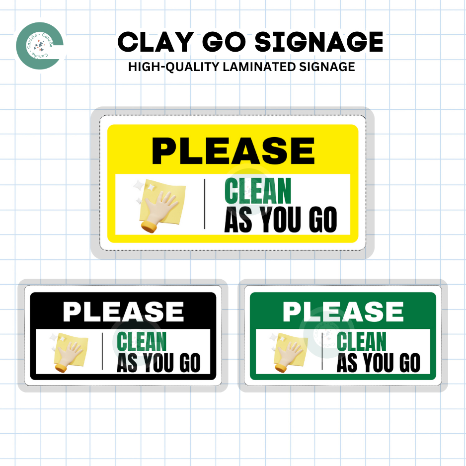 Laminated | Clean As You Go Signage | Claygo Signage | Shopee Malaysia