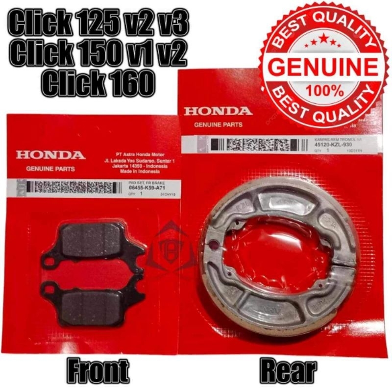 Brake Front & Rear Set For Click 125 v2 v3/Click 150 v1 v2/Click 160 ...