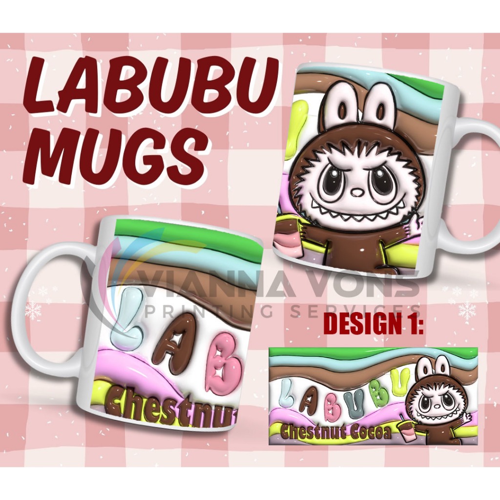 LABUBU inspired Mugs 3D Inflated Effect Designs with box | Shopee Malaysia