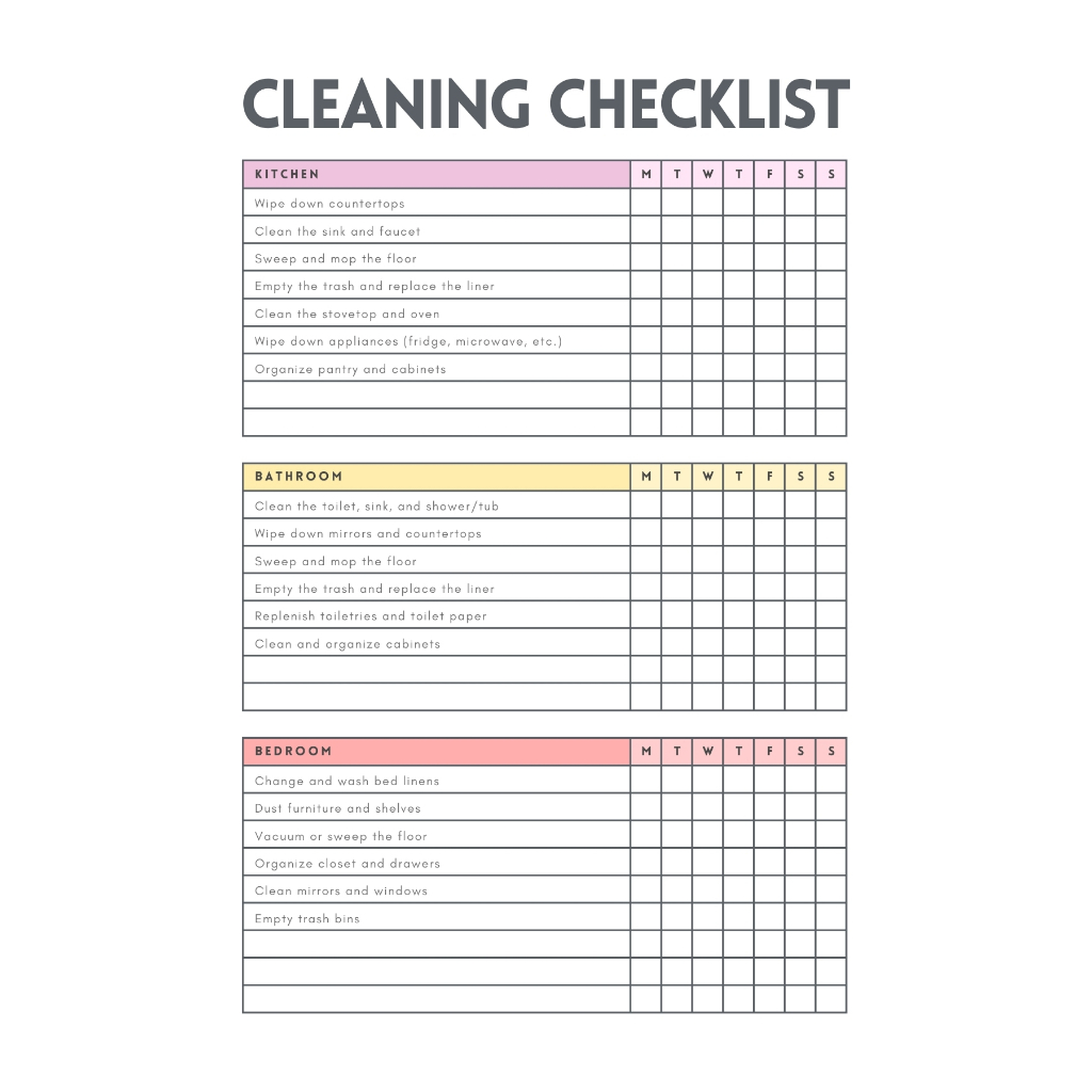 Cleaning Checklist | Expenses Tracker | Budget Planner | Spending ...