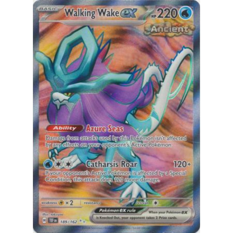 Pokemon Card, Walking Wake ex 189/162, Full Art Secret (ENGLISH TYPE ...