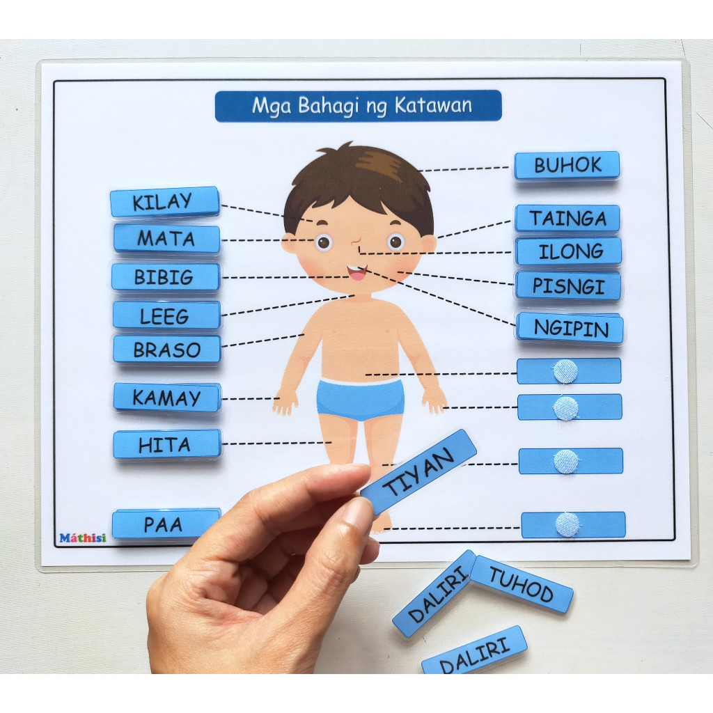 BODY PARTS WORKSHEET (ENGLISH & TAGALOG) | LEARNING MATERIAL FOR ...