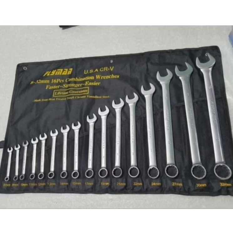 16pcs Combination wrench set 8-32mm flyman U. S. A | Shopee Malaysia