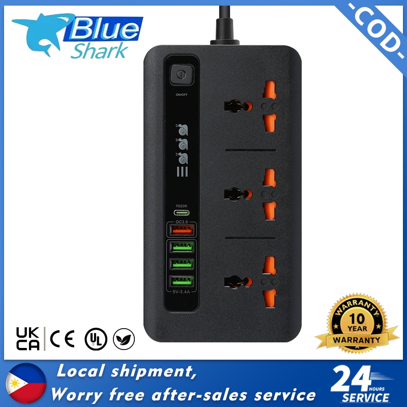 Universal Power Strip Multi Function Socket Power Strip With Usb Type C With Independent Switch