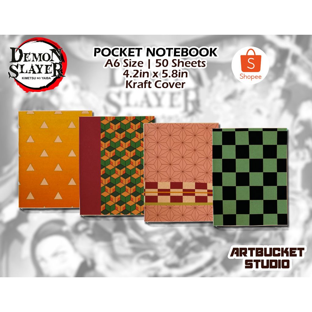 DEMON SLAYER Pocket Size (A6) Notebook | Zenitsu, Giyu,Tanjiro, Nezuko ...