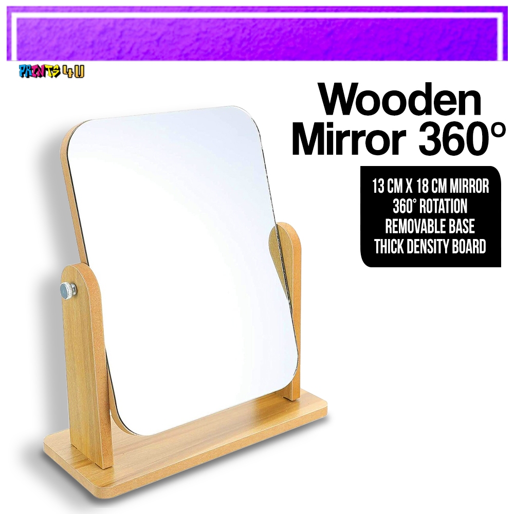 360 Rotation Wooden Mirror 13x18cm for Laser Engraving | Shopee Malaysia