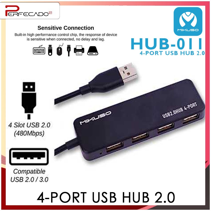 MIKUSO HUB-011 USB 2.0 Multi HUB Splitter 4-Port USB Hubs High Speed ...