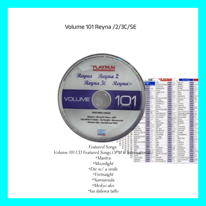 New Updated Volume 101 CD Tape ,Platinum REYNA / REYNA 2 / REYNA 3C / REYNA SE origin cd tape ...