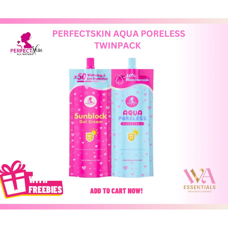 PERFECTSKIN TWINPACK AQUA PORELESS SUNBLOCK | Shopee Malaysia