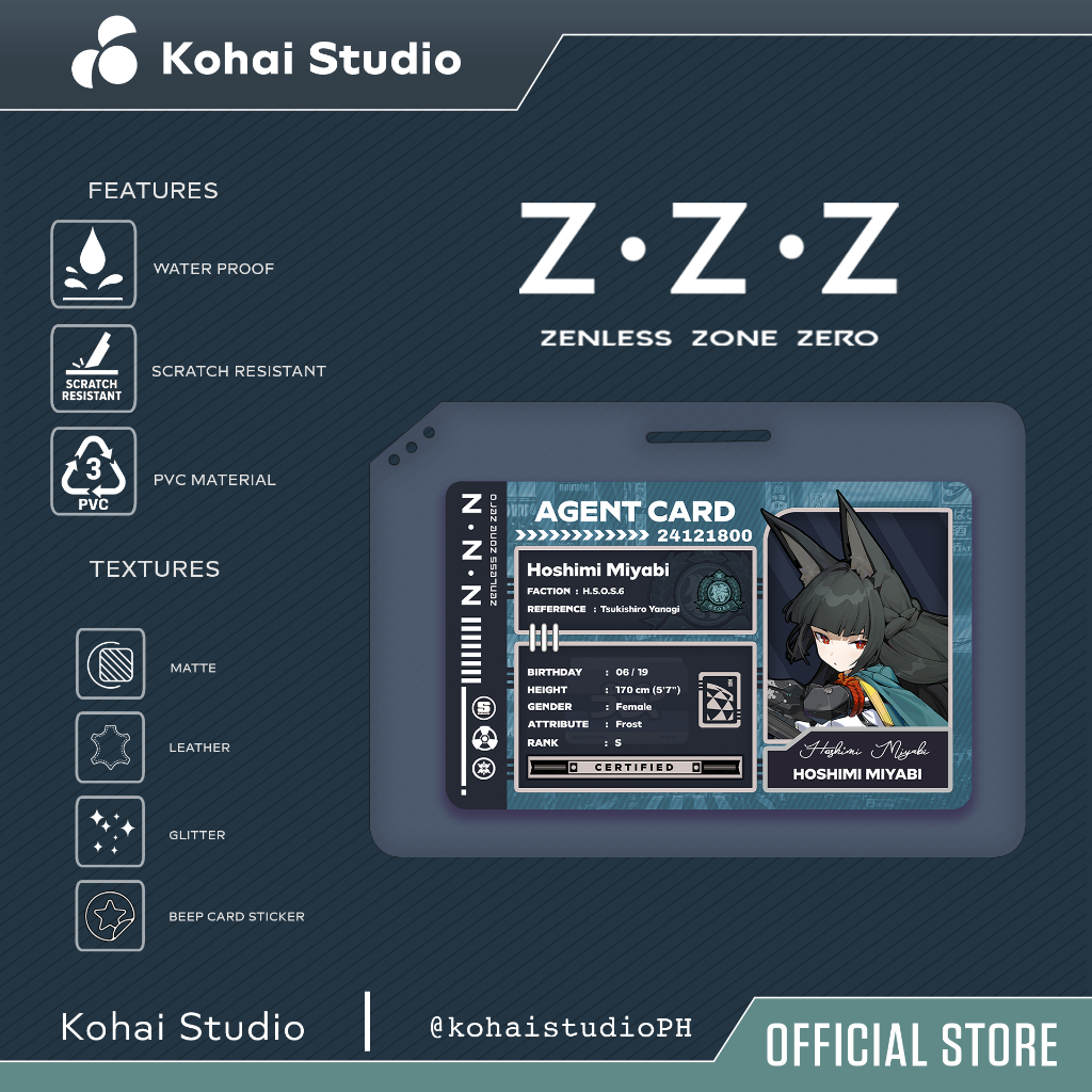 Zenless Zone Zero Cosplay ID Card BEEP Sticker Agent Collectible Part 2 ...