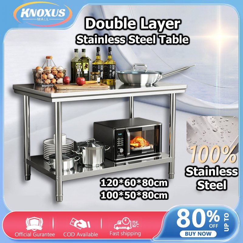 2 Layer Stainless Kitchen Table | Commercial Kitchen Prep Table | High ...