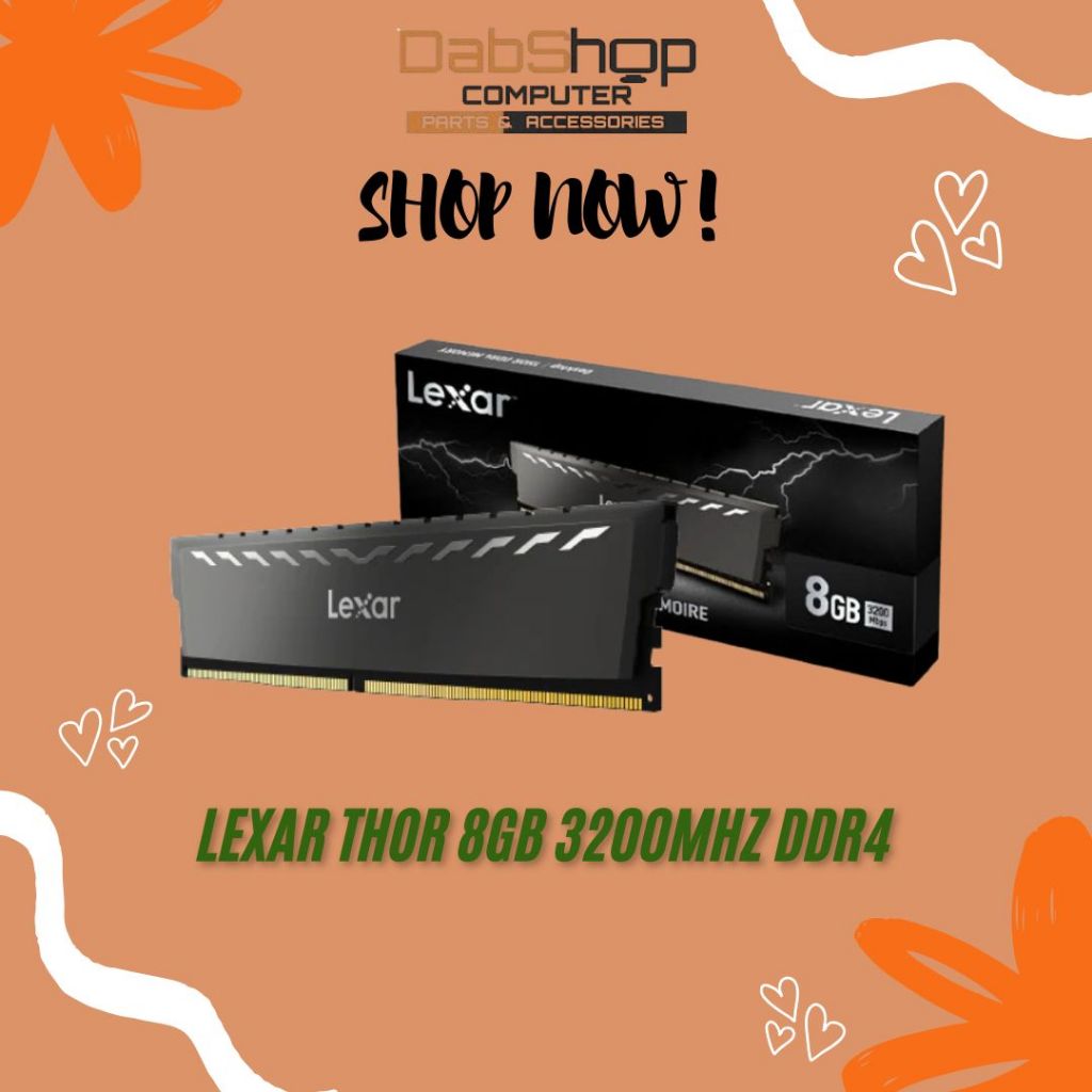 (NEW) LEXAR THOR 8Gb 3200MHZ DDR4 | Shopee Malaysia