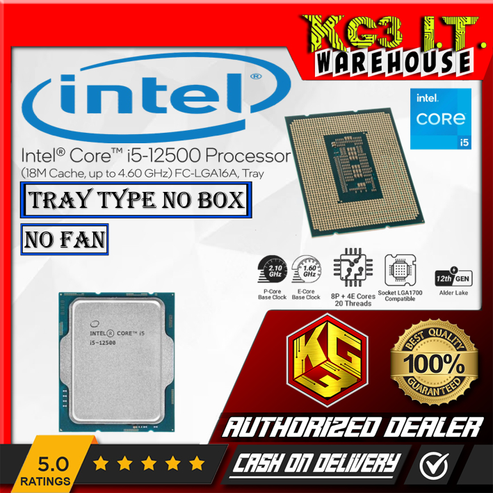 Intel Core i5-12500 Processor 18M Cache, up to 4.60 GHz Tray Type NO ...