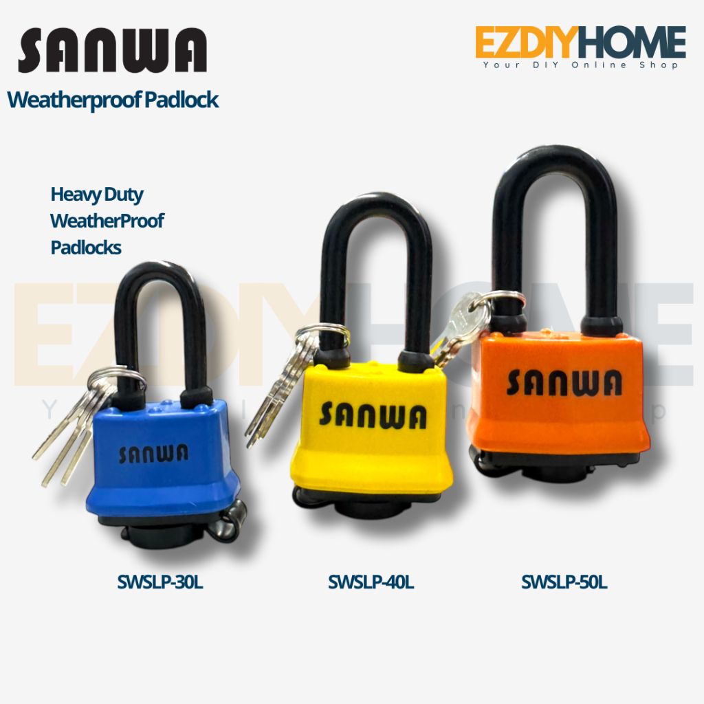 SANWA Weatherproof Long Shackle Laminated Brass Padlock | Shopee Malaysia